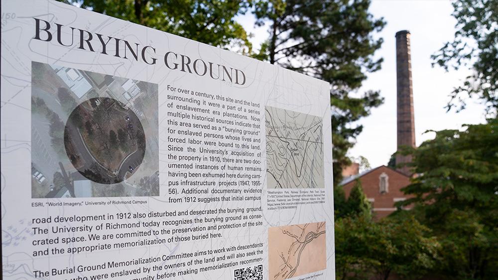 Temporary Signage Marks Burial Ground on UR Campus - news - University ...